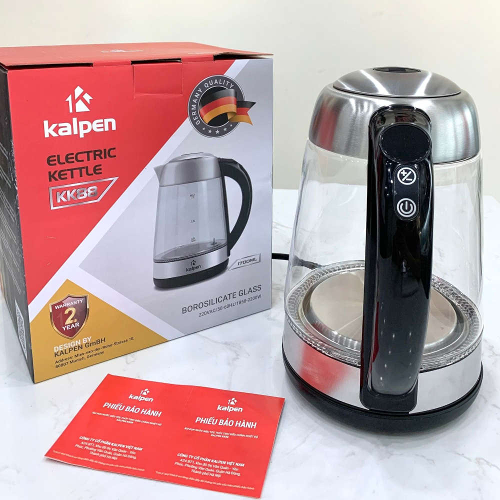 Ấm đun nước siêu tốc thủy tinh điều chỉnh nhiệt độ Kalpen 1.7L KK88 chuẩn hàng Đức - 299,000 ...