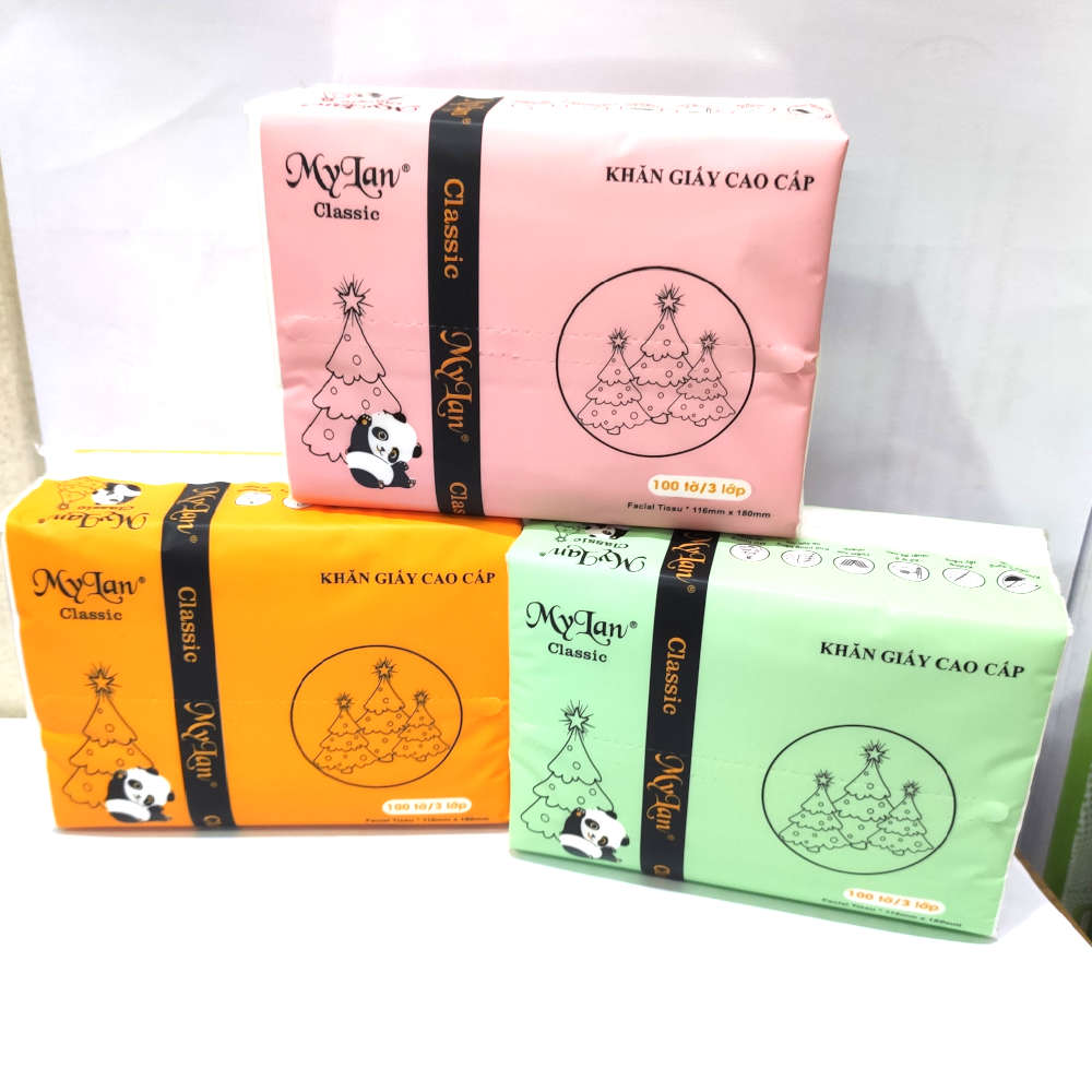 Thùng 30 gói Khăn giấy ăn rút Gấu Trúc Mylan cao cấp 3 lớp (300 tờ/gói) - 175,000 | Sanhangre