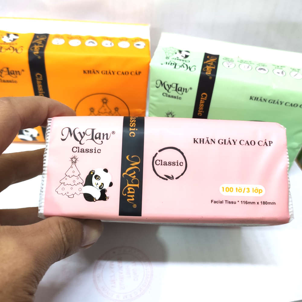 Thùng 30 gói Khăn giấy ăn rút Gấu Trúc Mylan cao cấp 3 lớp (300 tờ/gói) - 175,000 | Sanhangre