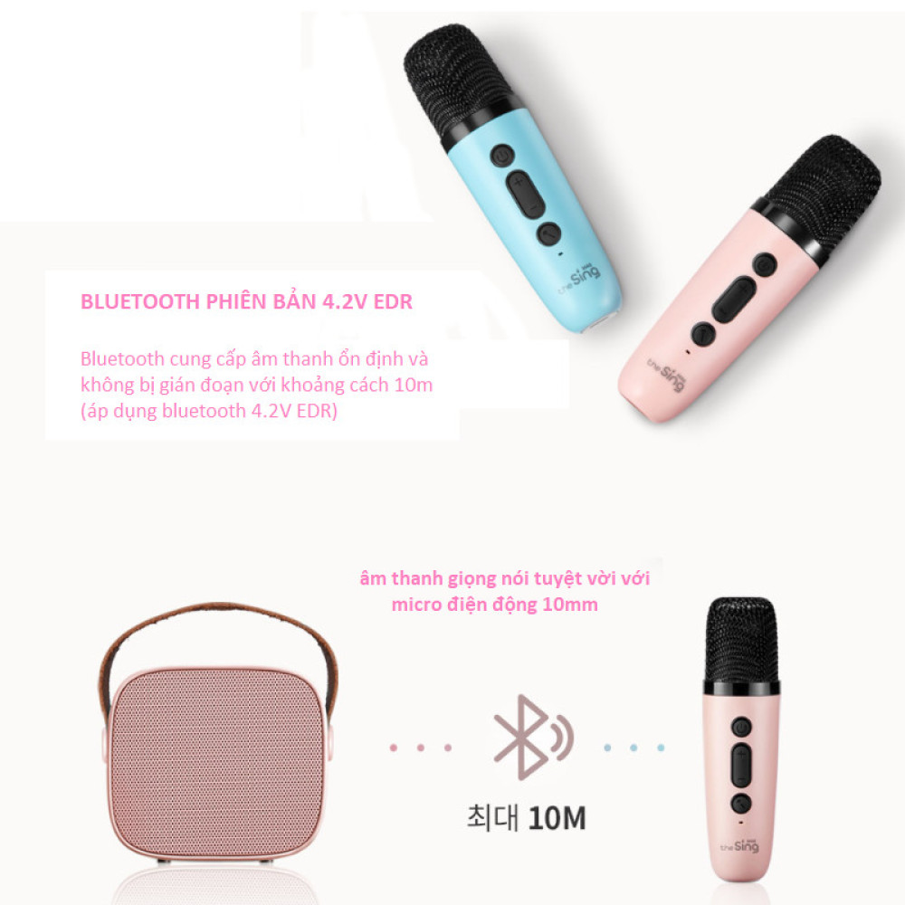 Bộ Loa Bluetooth kèm 02 Micro không dây Karaoke Mini K1 xanh - 399,000 ...