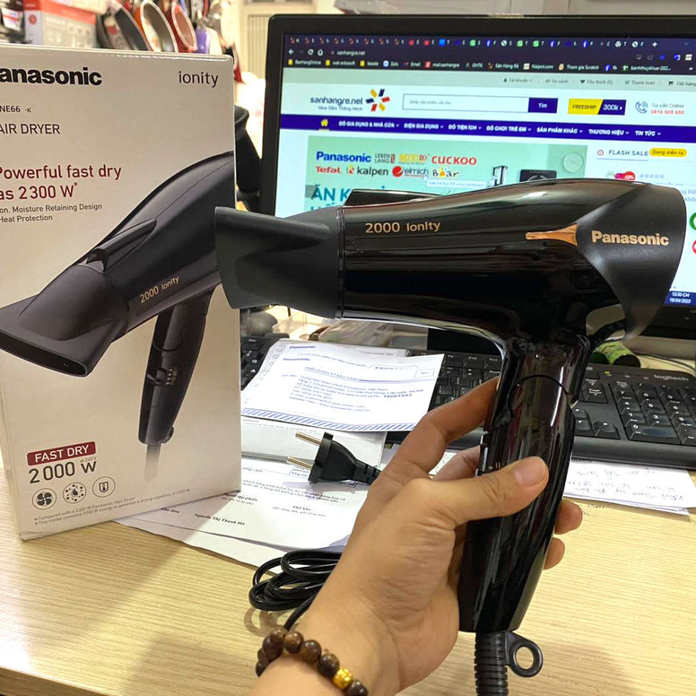 Máy sấy tóc ionity Panasonic EH-NE66-K645 công suất 2300W, xuất xứ Thái Lan - 599,000 | Sanhangre