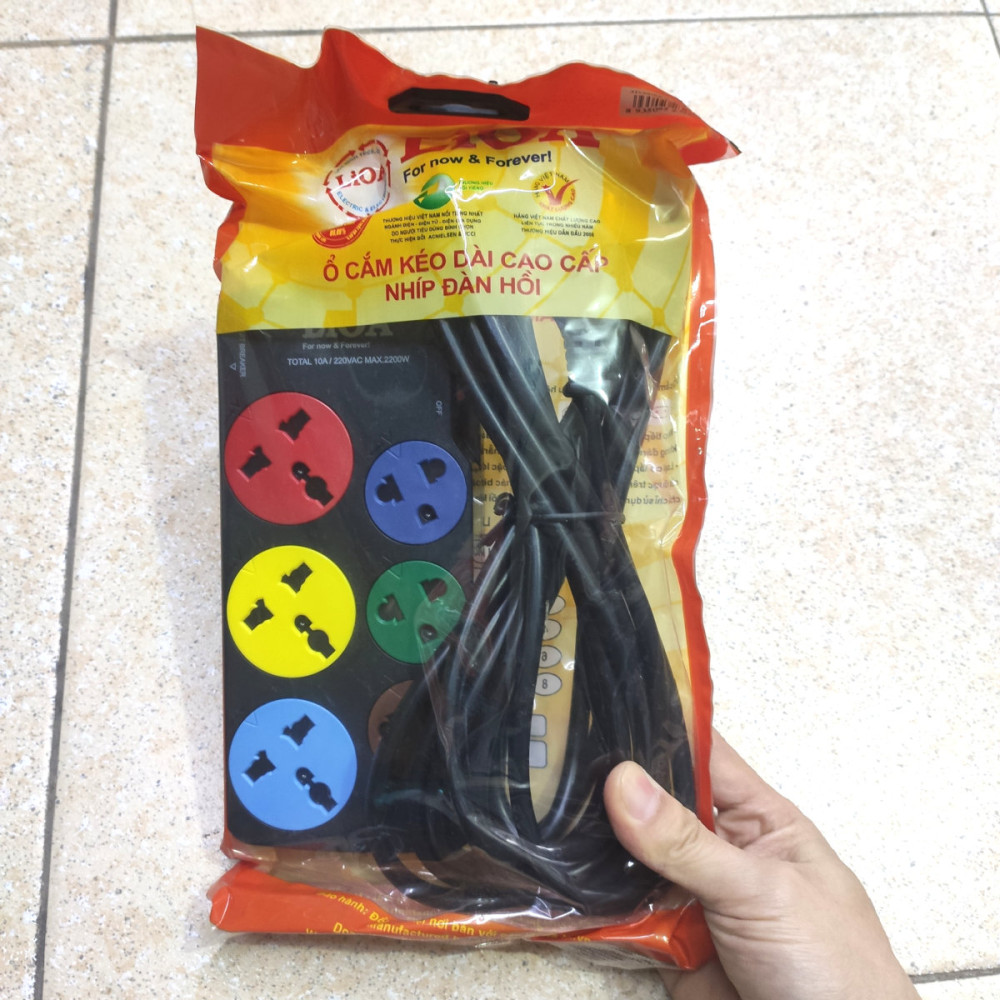 Ổ cắm điện kéo dài đa năng Lioa 6 phích 10A 2200w dây 5m, bảo hành 10 năm - 139,000 | Sanhangre