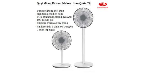 Quạt tích điện thông minh Xiaomi Dream Maker Plus DM-FAN01 bản Quốc Tế ...