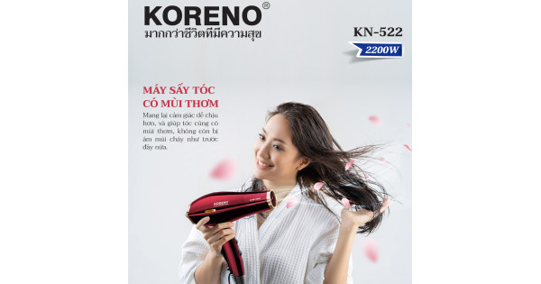 Máy sấy tóc 2 chiều nóng lạnh Koreno KN 522 công suất 2200w, bảo hành ...