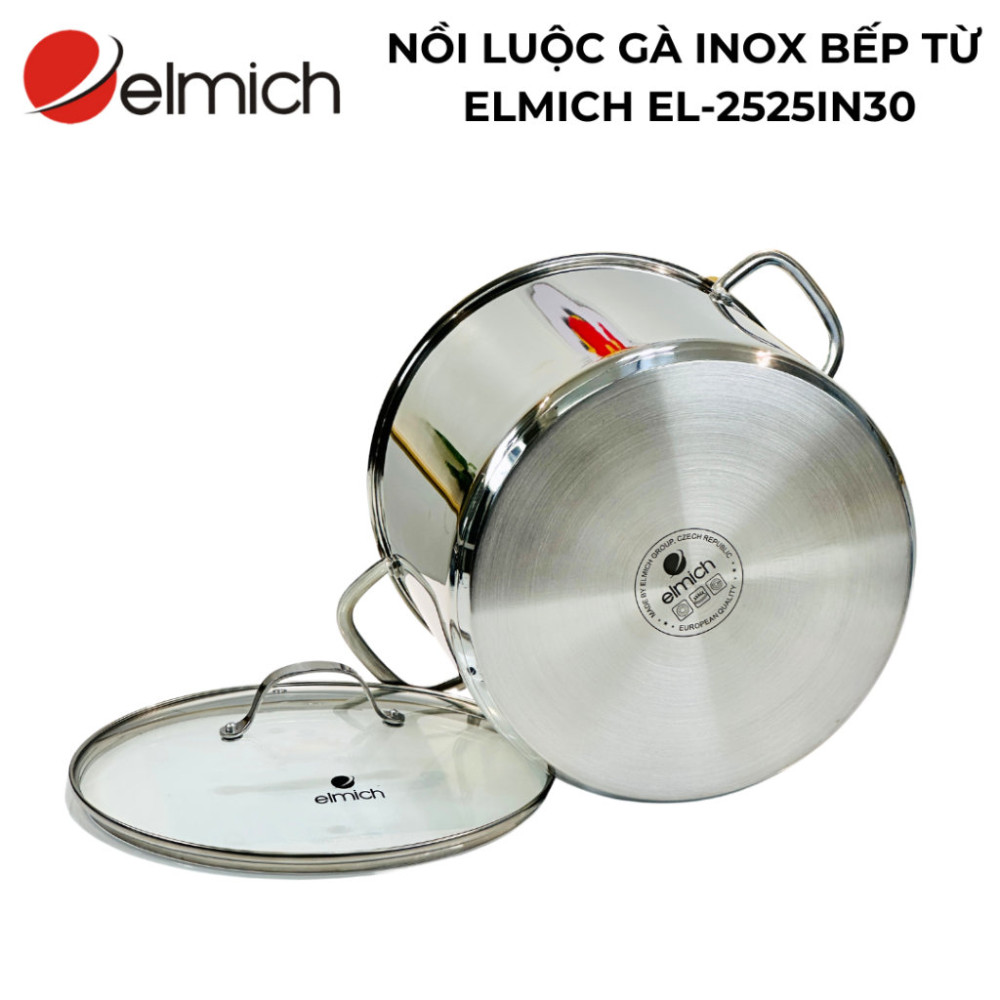 Nồi luộc gà 5 đáy Inox 304 Elmich EL-2525IN30 size 30cm cao 24cm dung tích 16L - 945,000 | Sanhangre