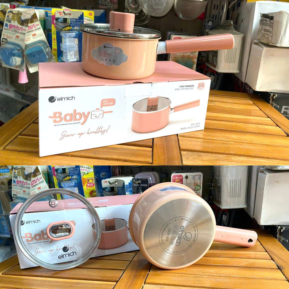 Quánh Inox 304 nguyên khối Elmich Baby EL-2510AP size 14cm - 455,000 | Sanhangre