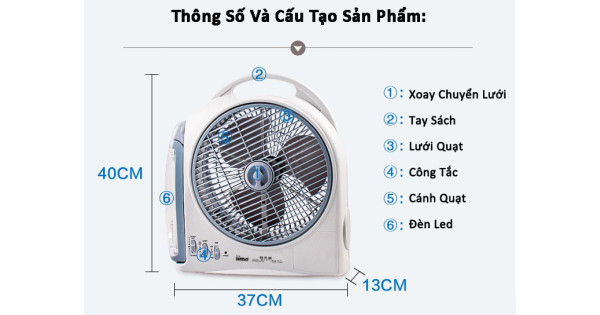 Quạt tích điện đa năng Sunca SF-299AL model 2020 dùng tới 8h liên tục ...