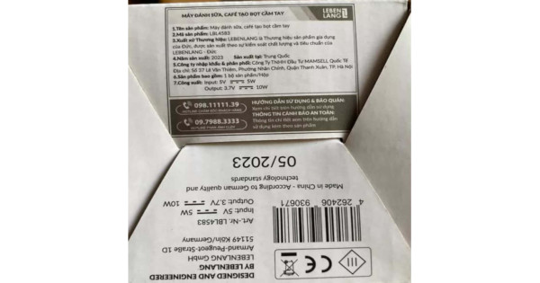 Máy đánh bọt cafe cầm tay Lebenlang LBL4583, pin sạc tiện lợi 10W, bảo ...