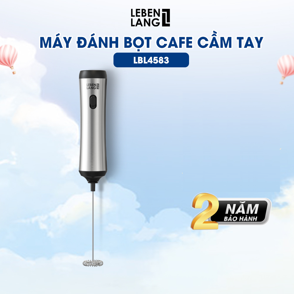 Máy đánh bọt cafe cầm tay Lebenlang LBL4583, pin sạc tiện lợi 10W, bảo ...