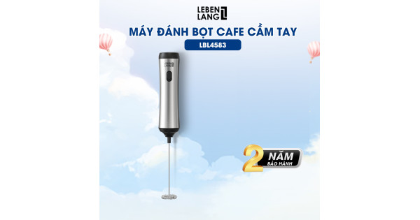 Máy đánh bọt cafe cầm tay Lebenlang LBL4583, pin sạc tiện lợi 10W, bảo ...