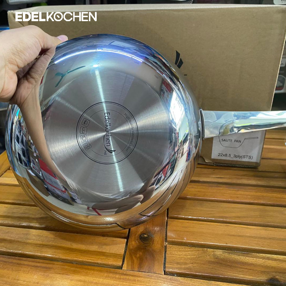 Chảo Inox 304 Edelkochen 3 lớp đúc liền 22cm cao 8.5cm chuẩn Hàn Quốc - 499,000 | Sanhangre