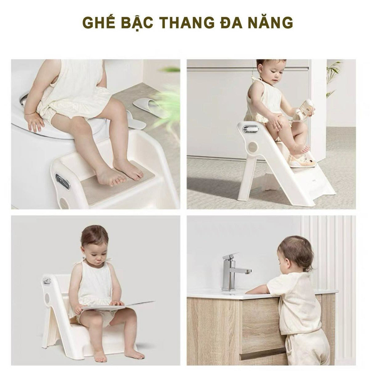 Ghế bậc thang, ghế kê chân toilet Babyviva cho bé gấp gọn - 335,000 | Sanhangre